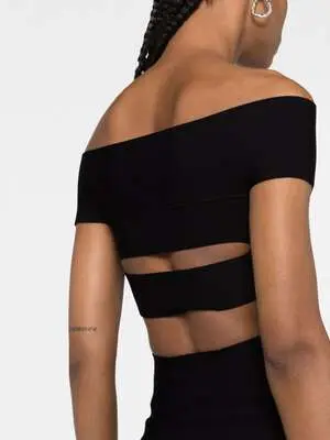 Alexander McQueen Off-shoulder Flared Midi Dress