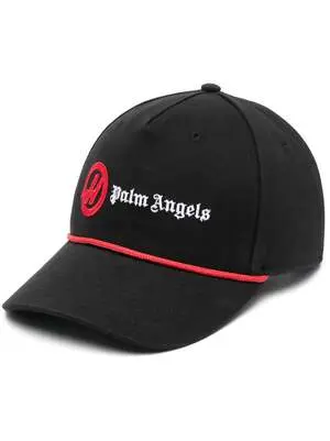 Palm Angels Logo-embroidered Baseball Cap - Black