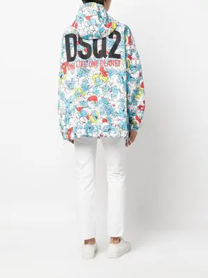 Dsquared2 Graphic Print Hooded Jacket