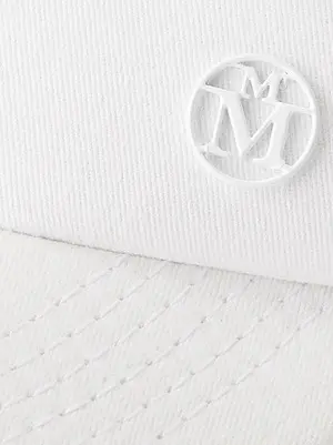 MAISON MICHEL Tiger Cotton Cap - White