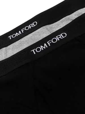 TOM FORD Logo-waist Cotton Briefs - Black
