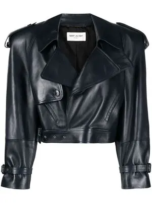 Saint Laurent Cropped Leather Jacket