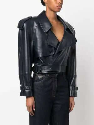 Saint Laurent Cropped Leather Jacket