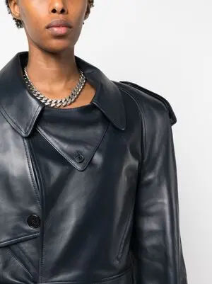 Saint Laurent Cropped Leather Jacket