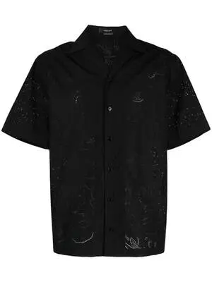 Versace Perforated-detail Button-up Shirt