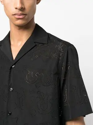 Versace Perforated-detail Button-up Shirt