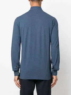 BARBA NAPOLI Long-sleeve Cotton Shirt - Blue