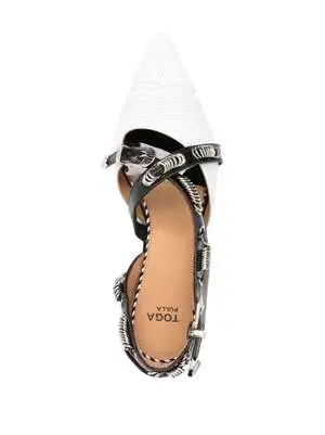 Toga Panelled Leather Ballerinas - White