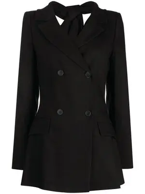 Alberta Ferretti Notched-lapels Double-breasted Blazer - Black
