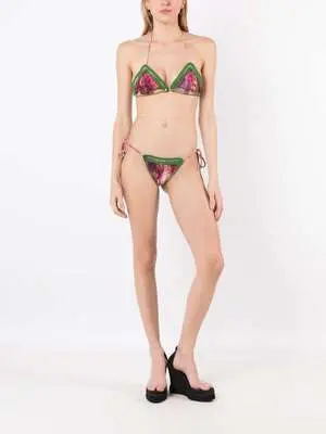AMIR SLAMA Crochet-detail Tie-dye Triangle Bikini