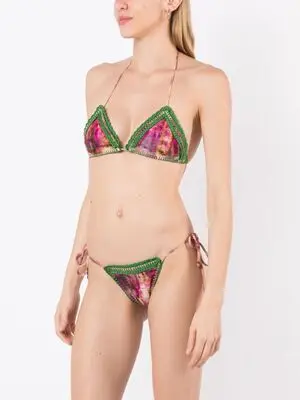 AMIR SLAMA Crochet-detail Tie-dye Triangle Bikini