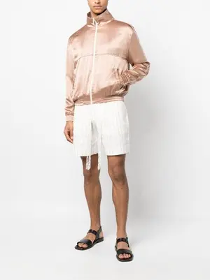 Saint Laurent Zip-up Track Jacket - Neutrals