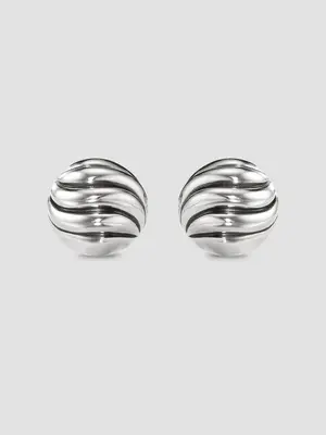 David Yurman Sculpted Cable Stud Earrings In Sterling 8mm - Silver