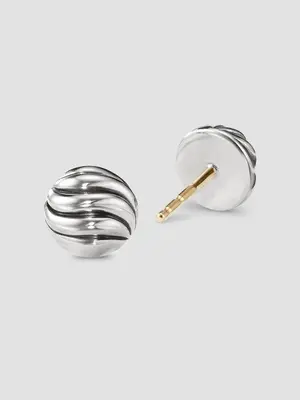 David Yurman Sculpted Cable Stud Earrings In Sterling 8mm
