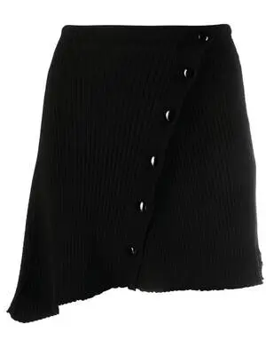 COURREGES Asymmetric Ribbed-knit Mini Skirt