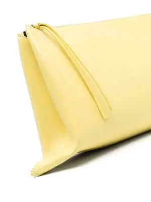 JIL SANDER Debossed Logo Clutch Bag - Yellow