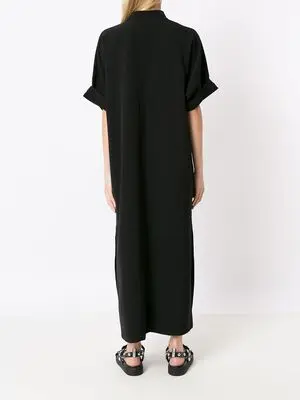OLYMPIAH Split-neck Shift Dress