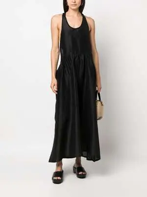 MAURIZIO MYKONOS Racerback Linen-silk Maxi Dress