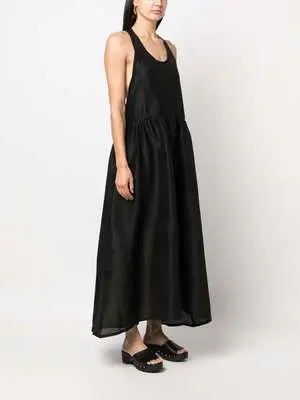 MAURIZIO MYKONOS Racerback Linen-silk Maxi Dress