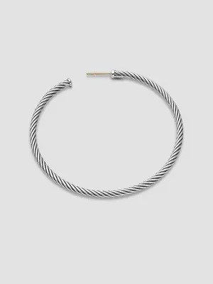 David Yurman Sculpted Cable Hoop Earrings In Sterling - Silver