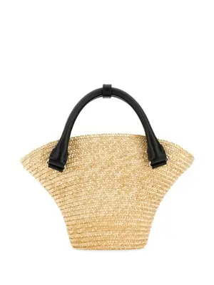 Balenciaga Braided Raffia Mini Tote Bag - Neutrals