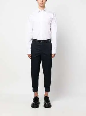 Neil Barrett Cropped Leg Chino Trousers - Blue