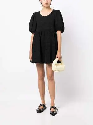 B+AB Puff-sleeved Lace Dress