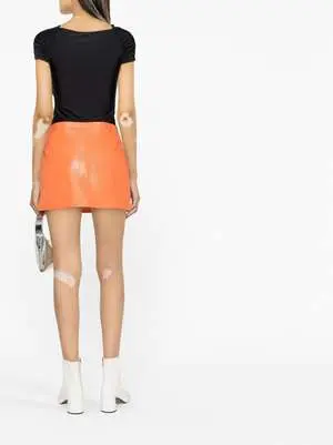 COURREGES Reedition Vinyl Mini Skirt - Orange