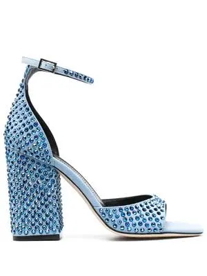 Paris Texas Holly Fiona 100mm Rhinestone Sandals - Blue