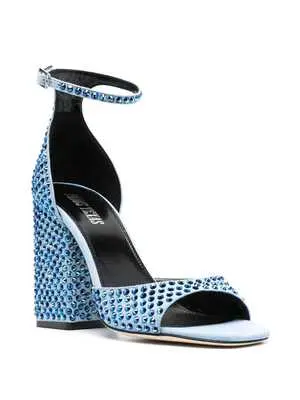 Paris Texas Holly Fiona 100mm Rhinestone Sandals - Blue