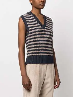Brunello Cucinelli Horizontal-stripe Knitted Vest