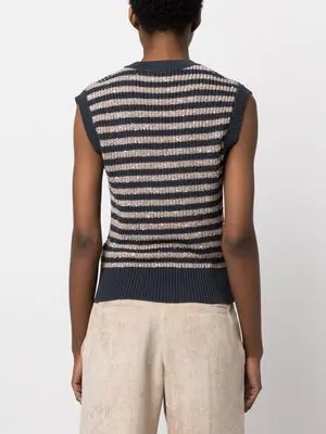 Brunello Cucinelli Horizontal-stripe Knitted Vest