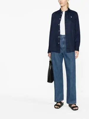 Polo Ralph Lauren Logo-embroidered Linen Shirt - Blue