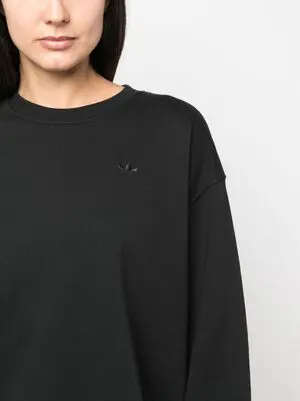 Adidas Logo-embroidered Cotton Sweatshirt