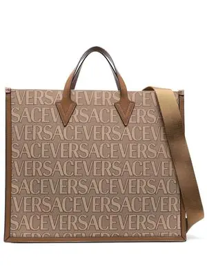 Versace Allover Jacquard Tote - Brown