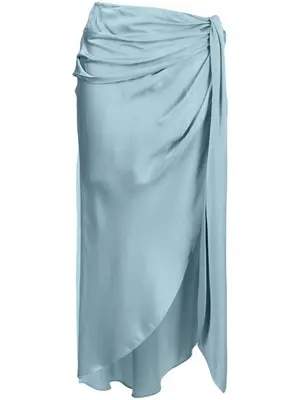 Simkhai High-waist Satin-finish Skirt - Blue