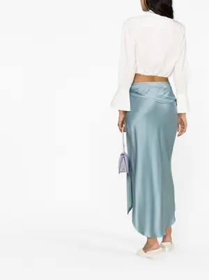 Simkhai High-waist Satin-finish Skirt