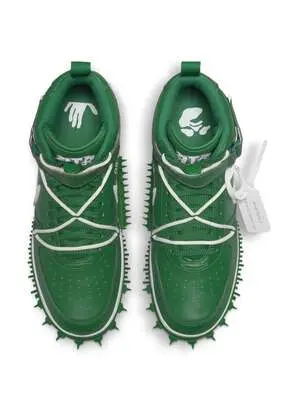 Nike X Off White Air Force 1 Mid Pine Sneakers - Green