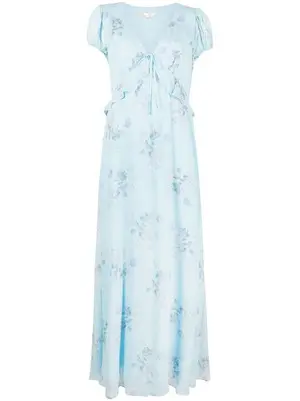 LoveShackFancy Floral-print Ruffled Maxi Dress