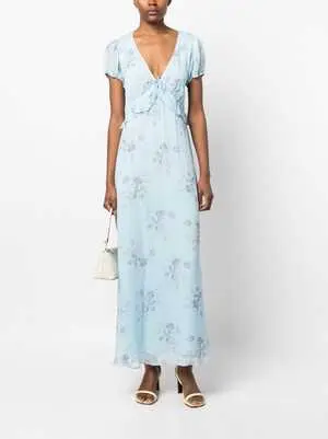 LoveShackFancy Floral-print Ruffled Maxi Dress