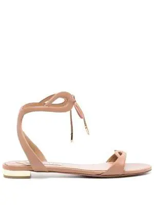AQUAZZURA Tessa Leather Flat Sandals