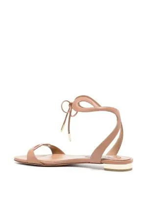 AQUAZZURA Tessa Leather Flat Sandals