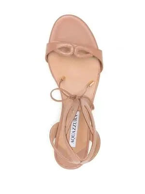 AQUAZZURA Tessa Leather Flat Sandals