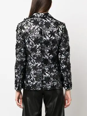 Comme Des Garçons Floral Lace Single-breasted Blazer