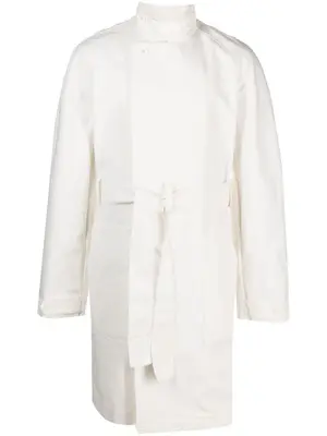 WINNIE N.Y.C Stand-up Collar Belted Cotton Coat