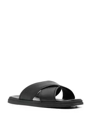 Calvin Klein Criss-cross Leather Slides