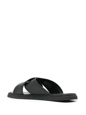 Calvin Klein Criss-cross Leather Slides