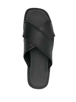 Calvin Klein Criss-cross Leather Slides