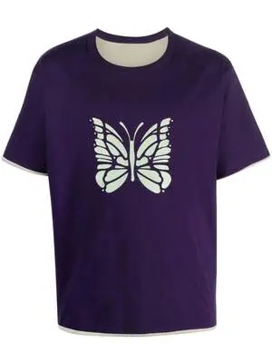 Needles Logo-print Reversible Cotton T-shirt