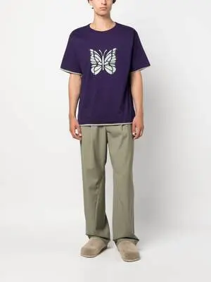 Needles Logo-print Reversible Cotton T-shirt